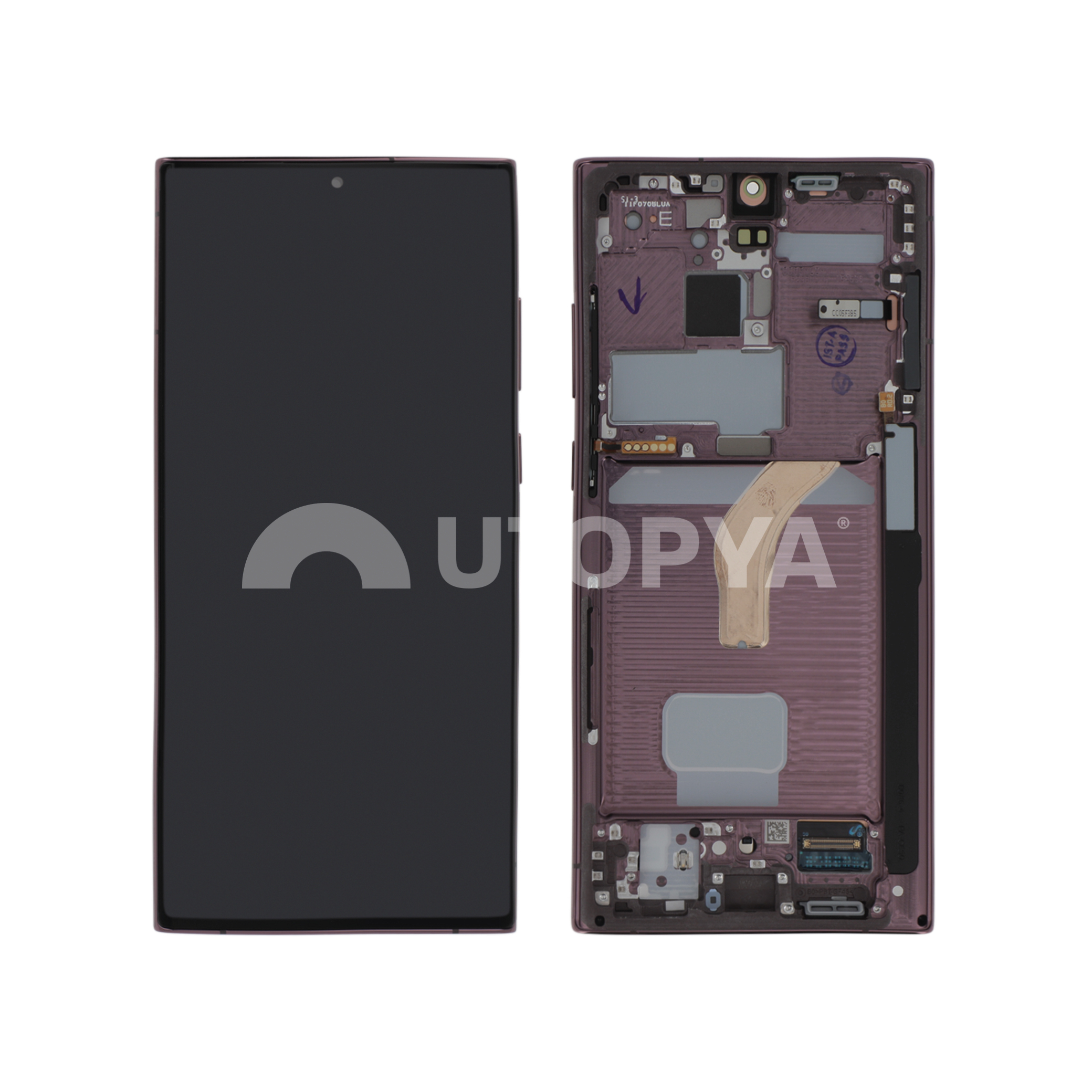 Ecran Complet Bordeaux Galaxy S22 Ultra (S908) GH82-27488B / GH82-27489B