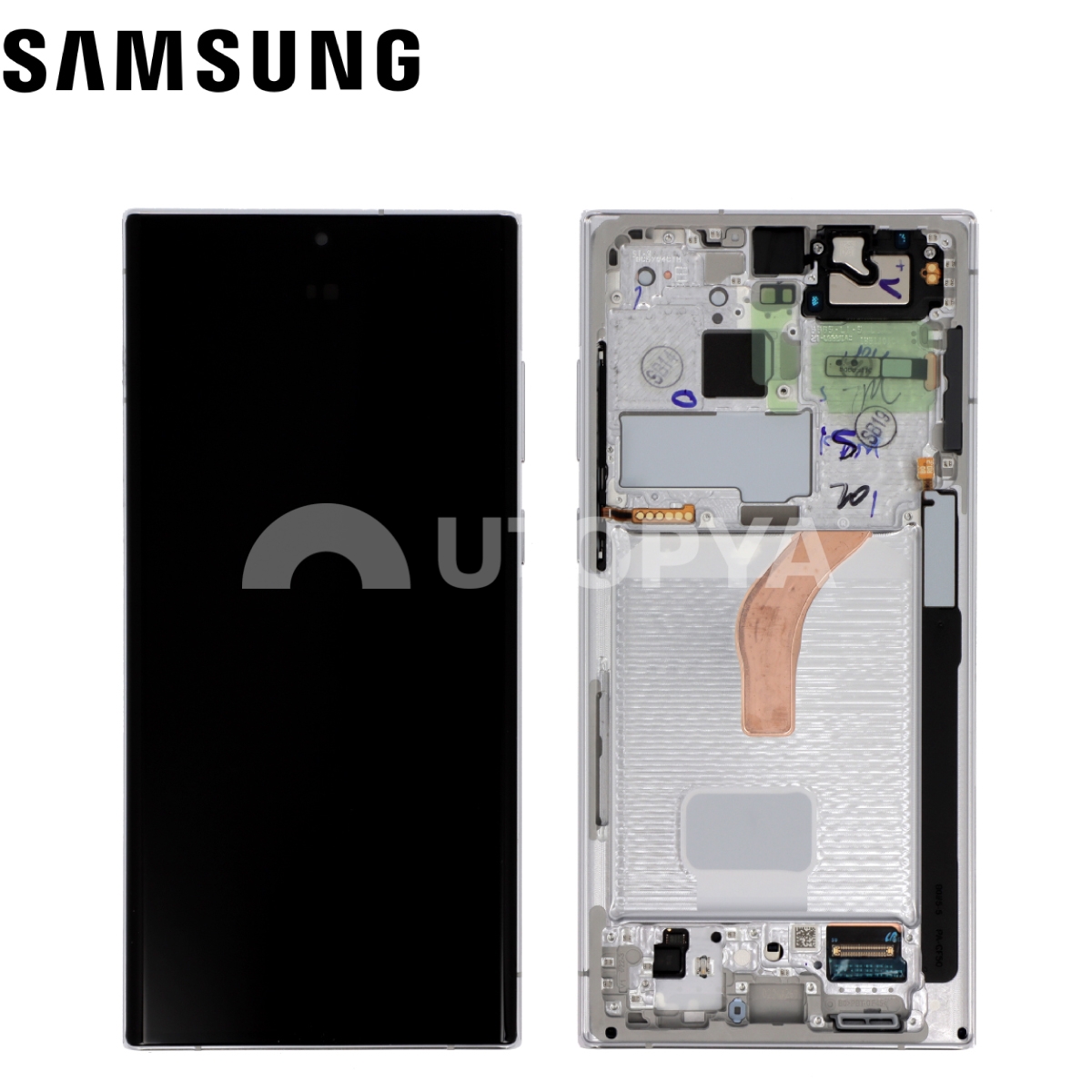 Ecran complet Blanc Galaxy S22 Ultra (S908) GH82-27488C/GH82-27489C