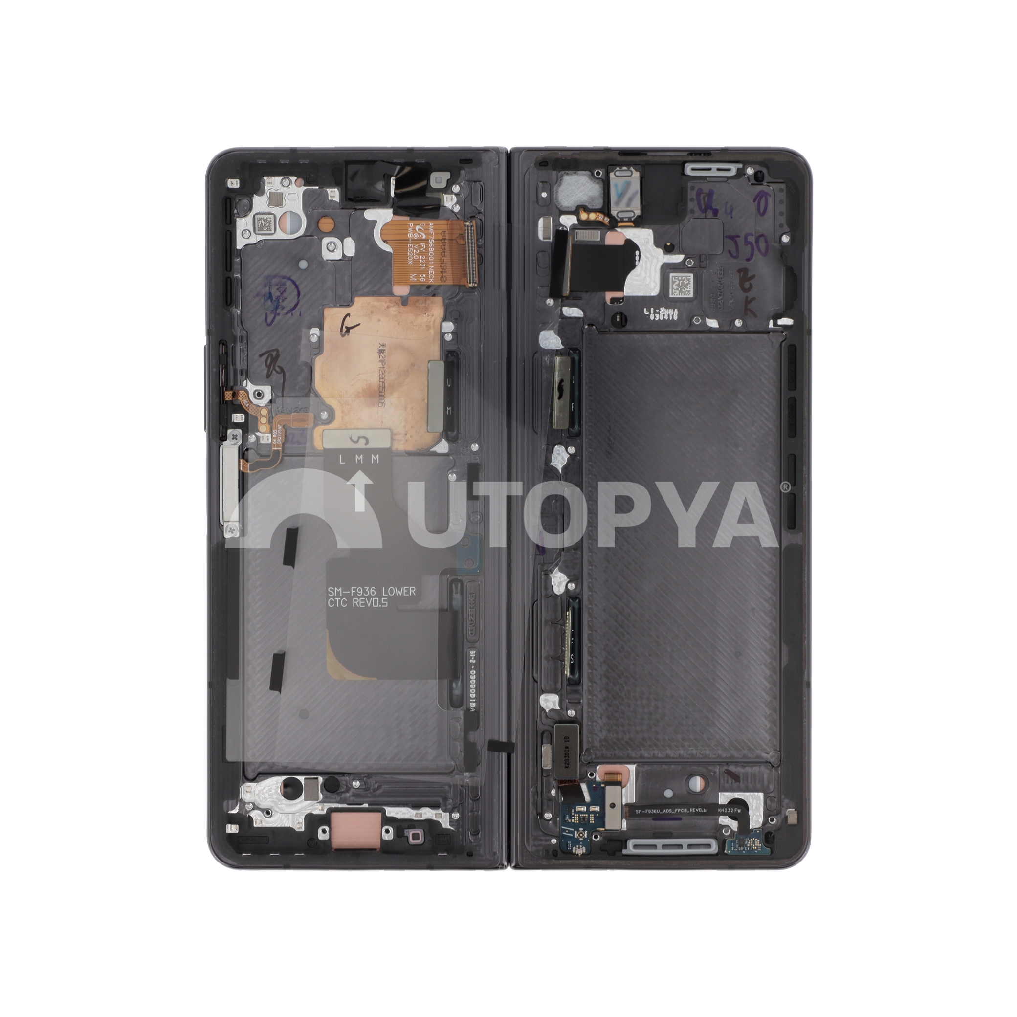 Ecran Complet Noir Galaxy Z Fold4 (F936B) GH82-29462A / GH82-29463A ...